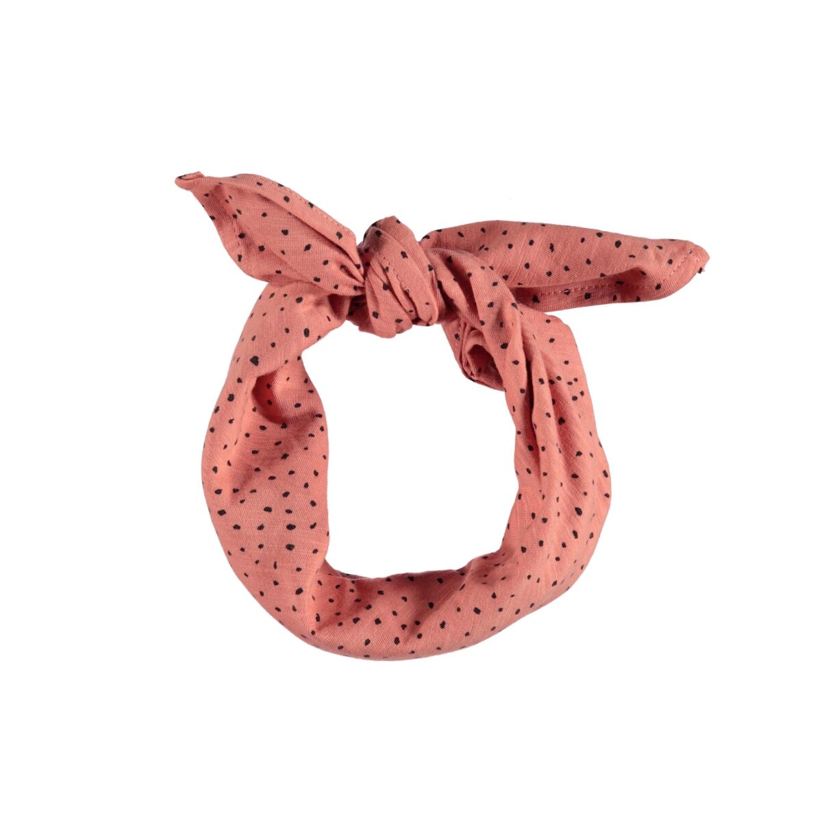 Bandana-Coral with Black Dots | Martin and Ella